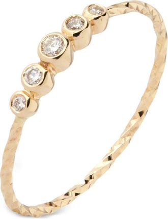 Maria Black 14kt Ally Ring aus recyceltem Gelbgold mit synthetischen Diamanten