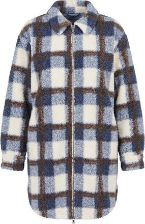 Ulla Popken Fleecejacke Teddyjacke Karomuster Hemdkragen Langarm