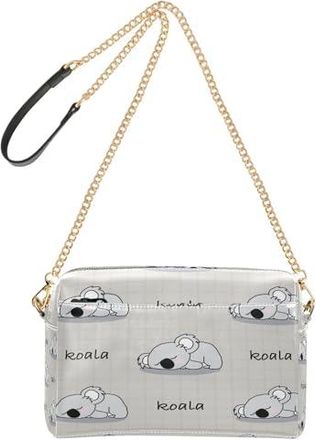 HMZXZ Koala Sac à bandoulière en cuir pour femme, petit sac à main à bandoulière, grille grise