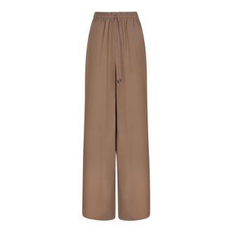 Max Mara Weit geschnittene Hose aus gewaschener Seide - - Trousers - Damen - Braun - 3XS