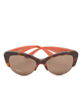 Dior lunettes de soleil &agrave; monture papillon - Marron