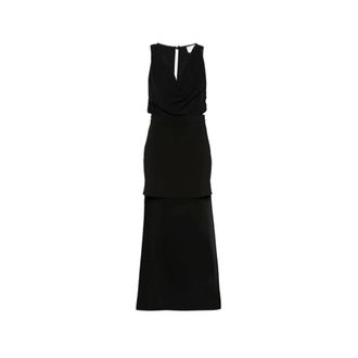 Elisabetta Franchi Femme, Robes, Noir, Taille: 36 FR Robe asym&eacute;trique sans manches