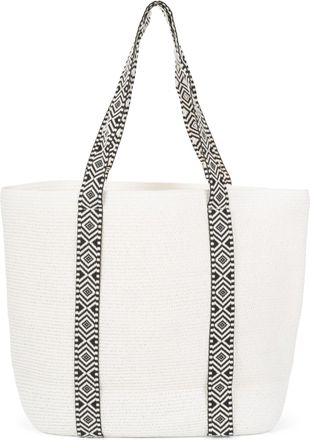 styleBREAKER Strandtasche Papierstroh Strandtasche Azteken Muster