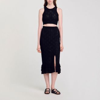 Sandro Jupe midi en maille