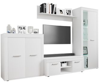 VCM TV M&ouml;bel | 4-TLG. Wohnwand mit ausreichend Stauraum | Fernsehschrank | Anbauwand - Usilo L