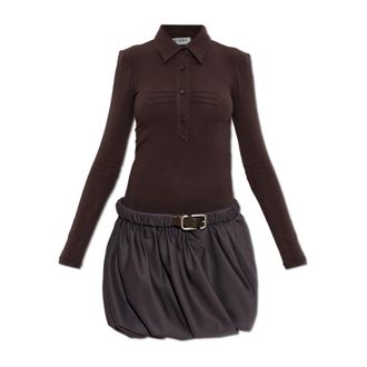 The Attico Kleid mit G&uuml;rtel - - Dresses - Damen - Braun - 2XS
