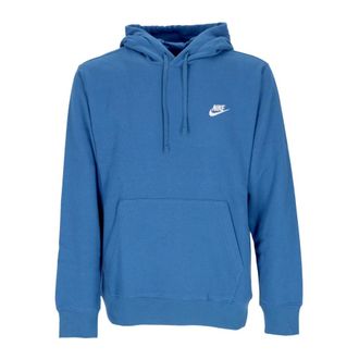 Nike Blaue Fleece Hoodie mit Kordelzugkapuze - - Sport - Herren - Blau - XL
