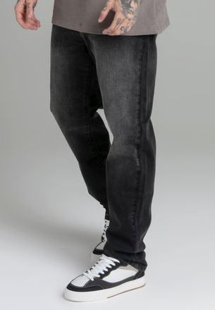 Siksilk Herren Schwarze Loose Fit Jeans XL