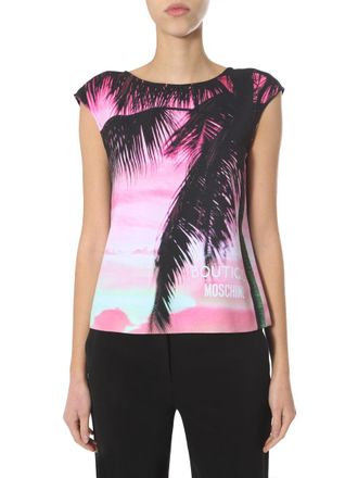 Moschino Sleeveless Round Neck Tank Top - Black