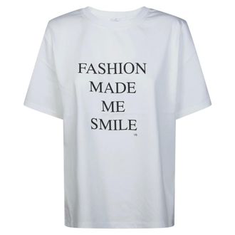 Victoria Beckham Femme, Tops, Blanc, Taille: 42 FR T-shirt &agrave; slogan - La mode ma fait sourire