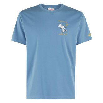 MC2 Saint Barth Klassisches Baumwoll-T-Shirt Snoopy Blau Kurzarm - - Tops - Herren - Blau - S