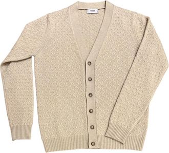 Ferrante Luxuri&ouml;ser Seiden Kaschmir Cardigan - - Knitwear - Herren - Beige - XL