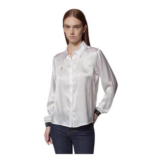 John Richmond Wei&szlig;e Satinbluse mit verzierten Manschetten - - Blouses & Shirts - Damen - Wei&szlig; - S