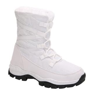 UPKOCH OUNONA Bottes de Neige pour Femme &agrave; Tige Moyenne Bottines DHiver Chaudes Doubl&eacute;es de Peluche Chaussures Confortables et Antid&eacute;rapantes Couleur Blanche