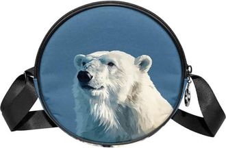 Generic Sac &agrave; bandouli&egrave;re rond pour femme, petit sac &agrave; bandouli&egrave;re avec fermeture &eacute;clair et bretelles r&eacute;glables style d&eacute;contract&eacute; pour femmes et filles