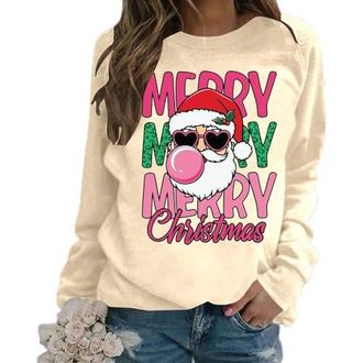 Generic Sweatshirt décontracté à Manches Longues sans Capuche pour Femme col du Cou imprimé Tendance Coupe Confortable et Souple idéal Automne et Hiver pièce 