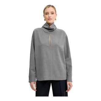 Simona Corsellini Rollkragenpullover mit Schl&uuml;sselloch-Detail - - Blouses & Shirts - Damen - Grau - M