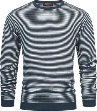 Indicode Herren INManfred Feinstrickpullover aus 100% Baumwolle | Strickpullover für Männer Navy, XXL