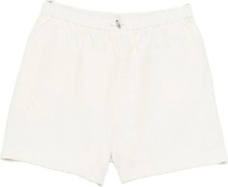 Moncler Femme, Shorts, Blanc, Taille: 40 FR Logo-patch Drawstring Shorts