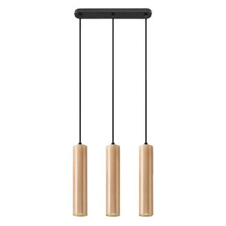 Sollux Lighting Sollux Lighting H&auml;ngelampe Pendelleuchte H&auml;ngeleuchte Deckenlampe Holz 3 Flammig Naturholz LINO