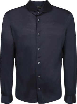 Dell'Oglio Homme, Chemises, Bleu, Taille: L Wool Shirt