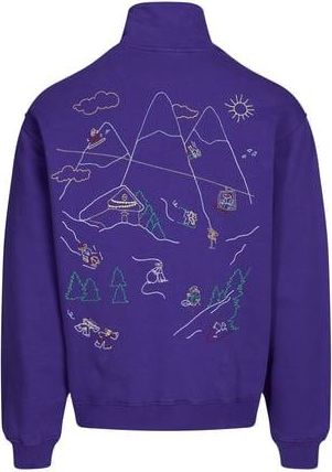 Maison Labiche Pull zipp&eacute; brod&eacute; en coton