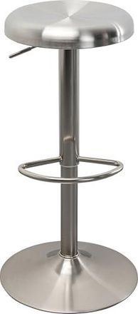 Kare Design Design Barhocker Kalea, Silber, Esszimmerstuhl, Höhenverstellbar, Stahlgestell, Edelstahl Sitzflächen, Esszimmer, Bar, 82x41x41 cm (H/B/T)