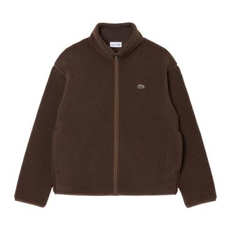 Lacoste Sherpa-Jacke mit hohem Kragen - - Sweatshirts & Hoodies - Herren - Braun - XL