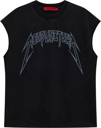 Acupuncture Acupuncture, Homme, Tops, Noir, Taille: XS Studded Metal Sleeveless