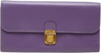 Ferragamo Portefeuille long en cuir pr&eacute;-poss&eacute;d&eacute; - Femme - Pre-owned - Violet - Taille: ONE Size