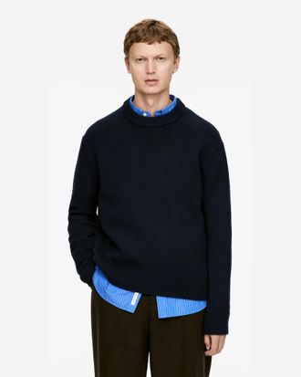 Arket Pullover Aus Schwerem Wollstrick -Blau