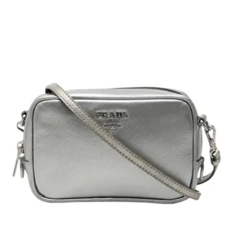 Prada Pre-owned Sac bandouli&egrave;re Saffiano Triangle - Femme - Pre-owned - Gris - Taille: ONE Size