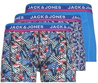 Jack & Jones Jaclakeland Trunks Lot de 3 Caleçon Boxeur, Aster Bleu/Pack : Bleu astre - Bleu Aster, L Homme