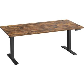 Vasagle Bureau Assis-debout, R&eacute;glable en hauteur, 180 x 80 cm, avec Port USB-C, Fonction M&eacute;moire 3 Hauteurs, Marron