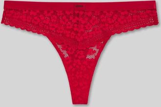 HUGO BOSS String mit zarter Spitzenfront