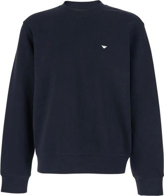 Emporio Armani Homme, Sweatshirts et sweats &agrave; capuche, Bleu, Taille: L SweaT-shirt ras du cou avec logo brod&eacute;