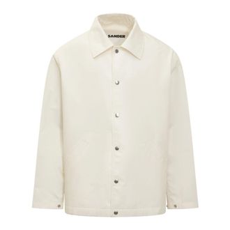 Jil Sander Homme, Vestes, Blanc, Taille: L Back Logo Coach Jacket