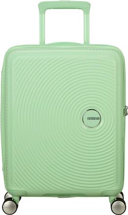 American Tourister Soundbox - Handgepäckkoffer 55 x 40 x 20/23 cm - Hartschalen-Kabinentrolley für EasyJet & die meisten Fluggesellschaften, erweiterbar, 35.5/41L, Grün 