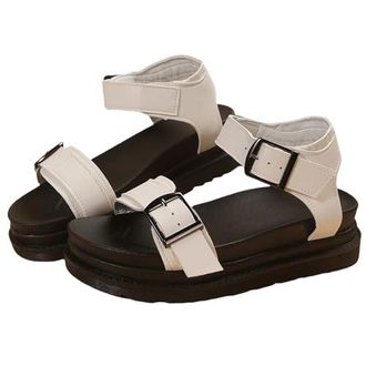 Generic Sandales d&eacute;t&eacute; tendance &agrave; plateforme pour femme - Bout ouvert - Sangle de cheville - Sandales &agrave; talons moyens - Sandales d&eacute;t&eacute; tendance pour la marche -