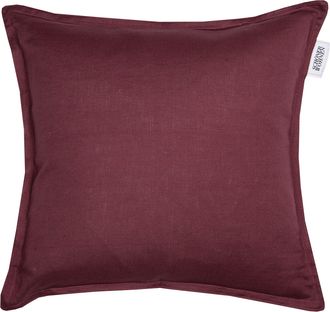 Schöner Wohnen Kollektion Lino Zierkissenhülle 2er Set Burgund - Kissenhülle 40x40 ohne Füllung - hochwertige Leinen-Baumwoll Mischung - waschbarer Zierkissenbezug