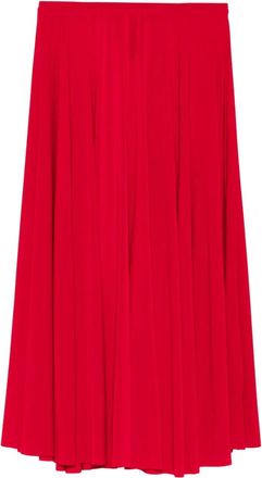 Norma Kamali Midirock mit Falten - Rot