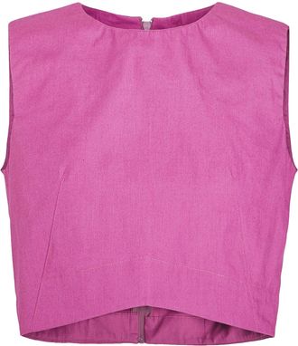 8 by YOOX ORGANIC COTTON SLEEVELESS CROP TOP