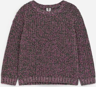 Arket Marmorierter Strickpullover Aus Wolle -Gr&uuml;n