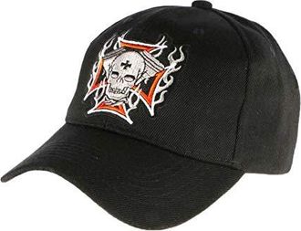 Nyls Création Casquette Croix de Malte et Tete de Mort - Homme