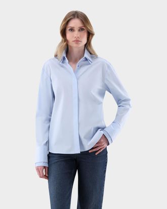 van Laack Hemdbluse Boxy Fit mit Perlen-Details