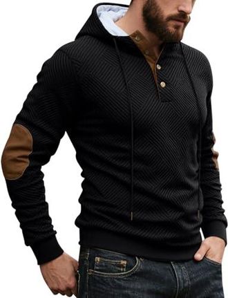 Generic Sweat &agrave; capuche l&eacute;ger uni pour homme 2026 d&eacute;contract&eacute; &agrave; manches longues pour entra&icirc;nement int&eacute;rieur et ext&eacute;rieur, Noir, 3XL