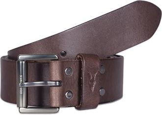 AllSaints Ceinture Damon pour homme, ceinture classique en cuir v&eacute;ritable, look d&eacute;contract&eacute; ou &eacute;l&eacute;gant, convient pour un jean ou un pantalon de robe, marron, 34