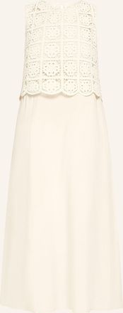 Cartoon Cartoon Kleid Im Materialmix Mit Spitze beige