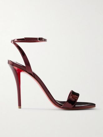 Christian Louboutin Sandales En Cuir Verni Métallisé Miss Z 100 - Rouge