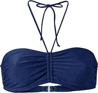 Generic Haut De Maillot De Bain pour Femme Sexy Push Up Hauts De Bikini Bretelles Classics Chic Col en V Hauts De Maillots avec Rembourrage Amovible Beachwear